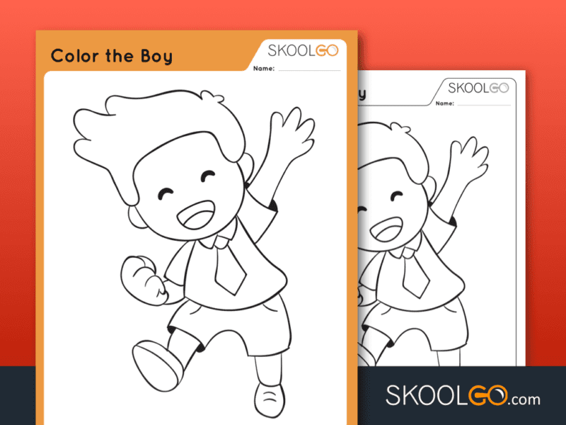 Color The Boy - Free Printable Worksheet - SKOOLGO