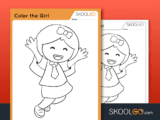 Color the Girl - Free Printable Coloring Worksheet for Kids