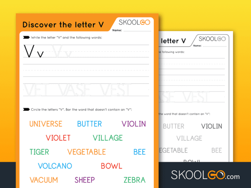 Discover The Letter V - SKOOLGO