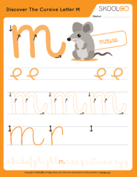 Discover The Cursive Letter M | Free worksheet by SKOOLGO