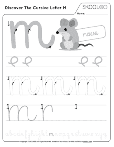 Discover The Cursive Letter M | Free worksheet by SKOOLGO