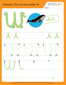 Discover The Cursive Letter W | Free worksheet by SKOOLGO