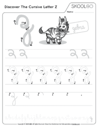 Discover The Cursive Letter Z | Free worksheet by SKOOLGO