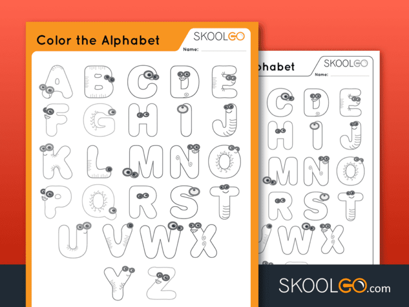 Color the Alphabet - Free Printable Worksheet - SKOOLGO