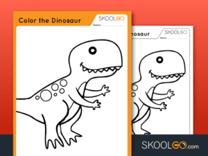 Color the Dinosaur - Free Printable Worksheet - SKOOLGO