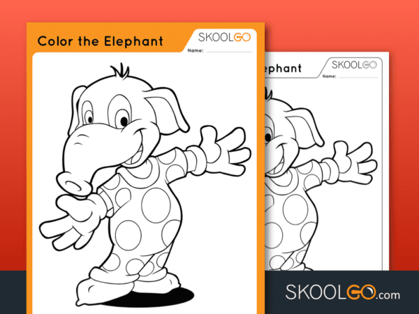 Color the Elephant - Free Printable Worksheet - SKOOLGO