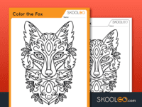 Color the Fox - Free Printable Worksheet - SKOOLGO