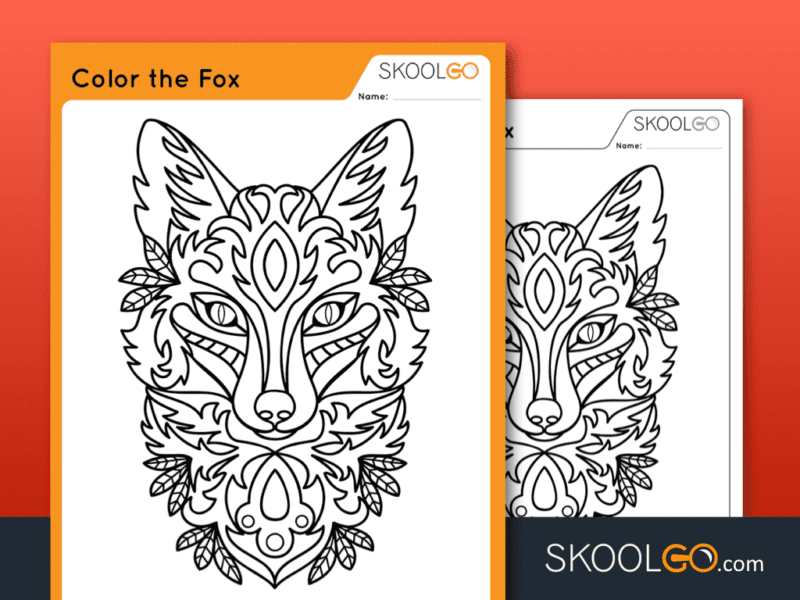 Color the Fox - Free Printable Worksheet - SKOOLGO