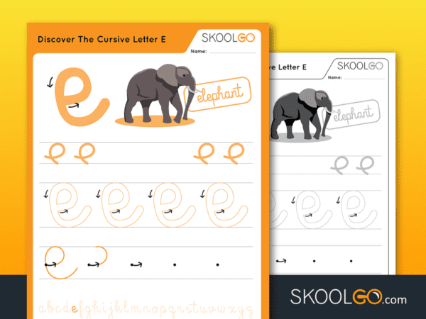 Discover The Cursive Letter E - SKOOLGO