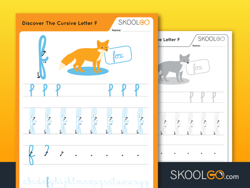 Discover The Cursive Letter F - SKOOLGO