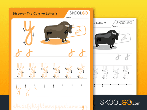 Discover The Cursive Letter X - Worksheet by SKOOLGO.com