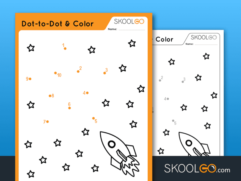 Dot-to-Dot 1 to 10 - Free Worksheet for Kids by SKOOLGO.com