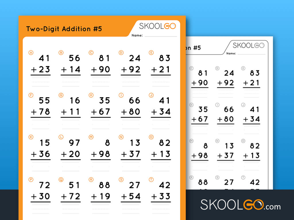 Two Digit Addition 5 SKOOLGO