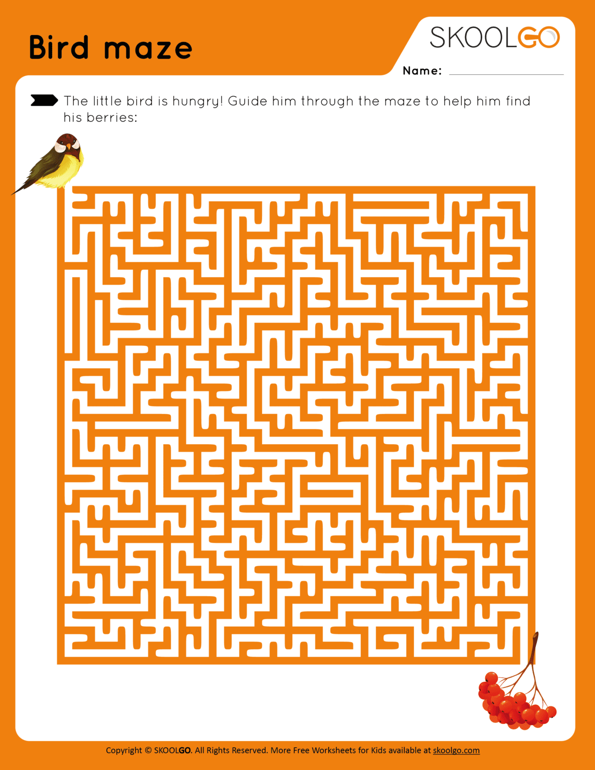 Bird Maze | Free worksheet by SKOOLGO