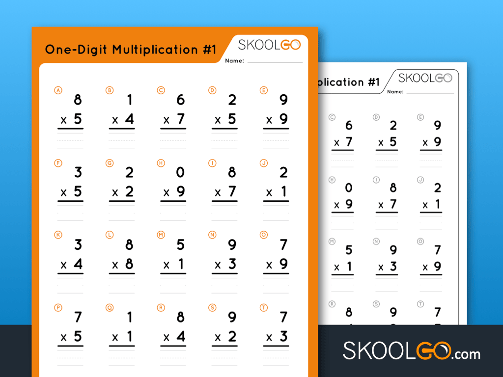 One Digit Multiplication 1 Free Worksheet For Kids By SKOOLGO