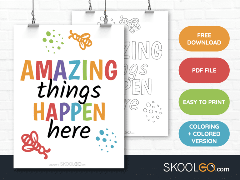 Amazing Things Happen Here - Free Poster - SKOOLGO