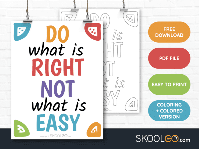 Do What Is Right Not What Is Easy - Free Poster - SKOOLGO