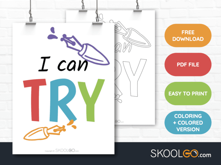 I Can Try - Free Classroom Poster - SKOOLGO