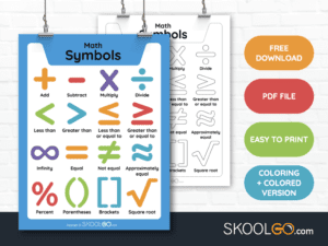 Math Symbols - Free Classroom Poster - SKOOLGO