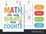 Math The Only Subject That Counts - Free Classroom Poster