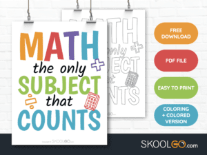Math The Only Subject That Counts - Free Classroom Poster