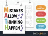 Mistakes Allow Thinking Happen - Free Classroom Poster