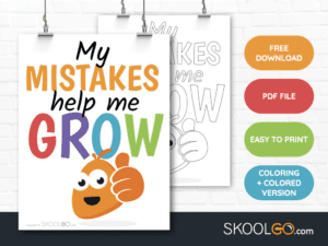 My Mistakes Help Me Grow - Free Classroom Poster - SKOOLGO
