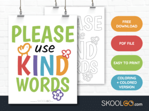 Please Use Kind Words - Free Classroom Poster - SKOOLGO