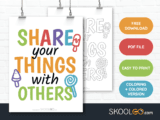 Share Your Things With Others - Free Classroom Poster