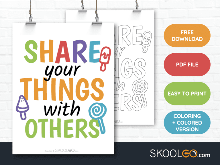 Share Your Things With Others - Free Classroom Poster