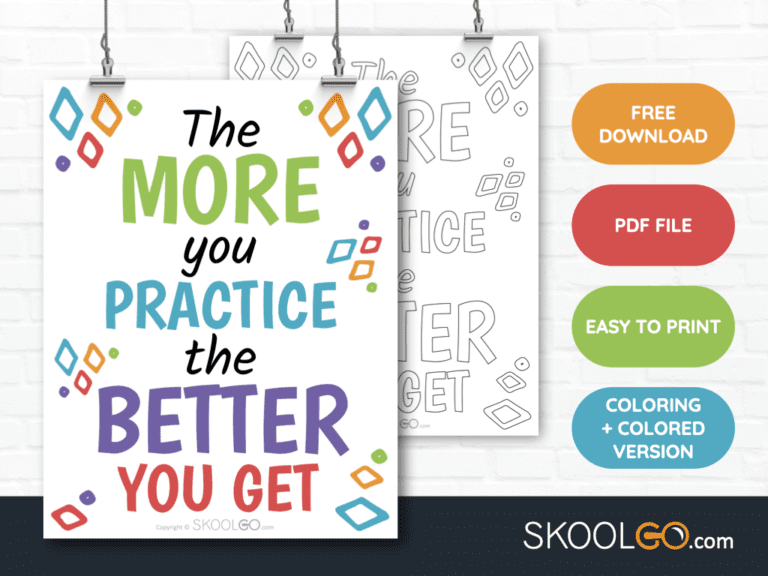 The More You Practice The Better You Get - Free Classroom Poster