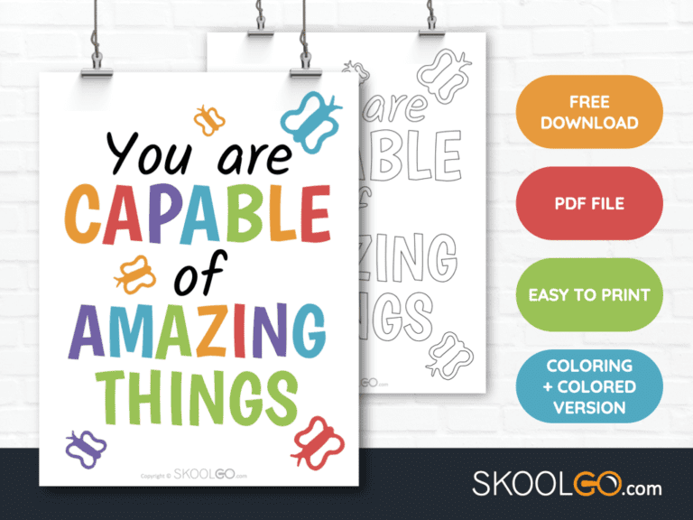You Are Capable Of Amazing Things - Free Poster - SKOOLGO
