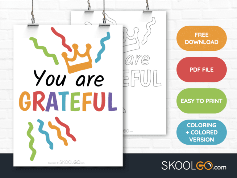 Free Printable Gratitude Poster for Classrooms & Homes