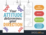 Your Attitude Determines Your Direction - Free Classroom Poster