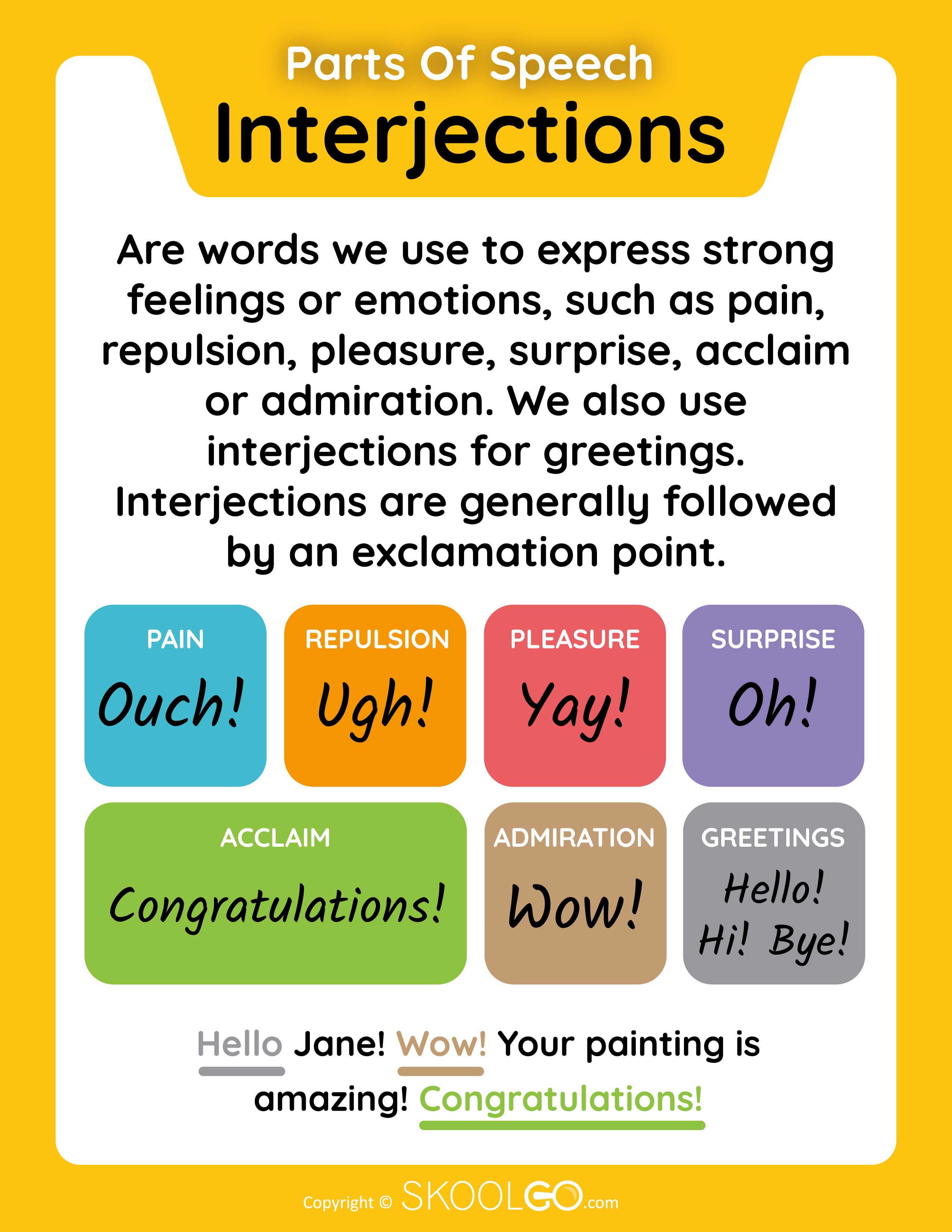 List Of Interjections List Of Interjections