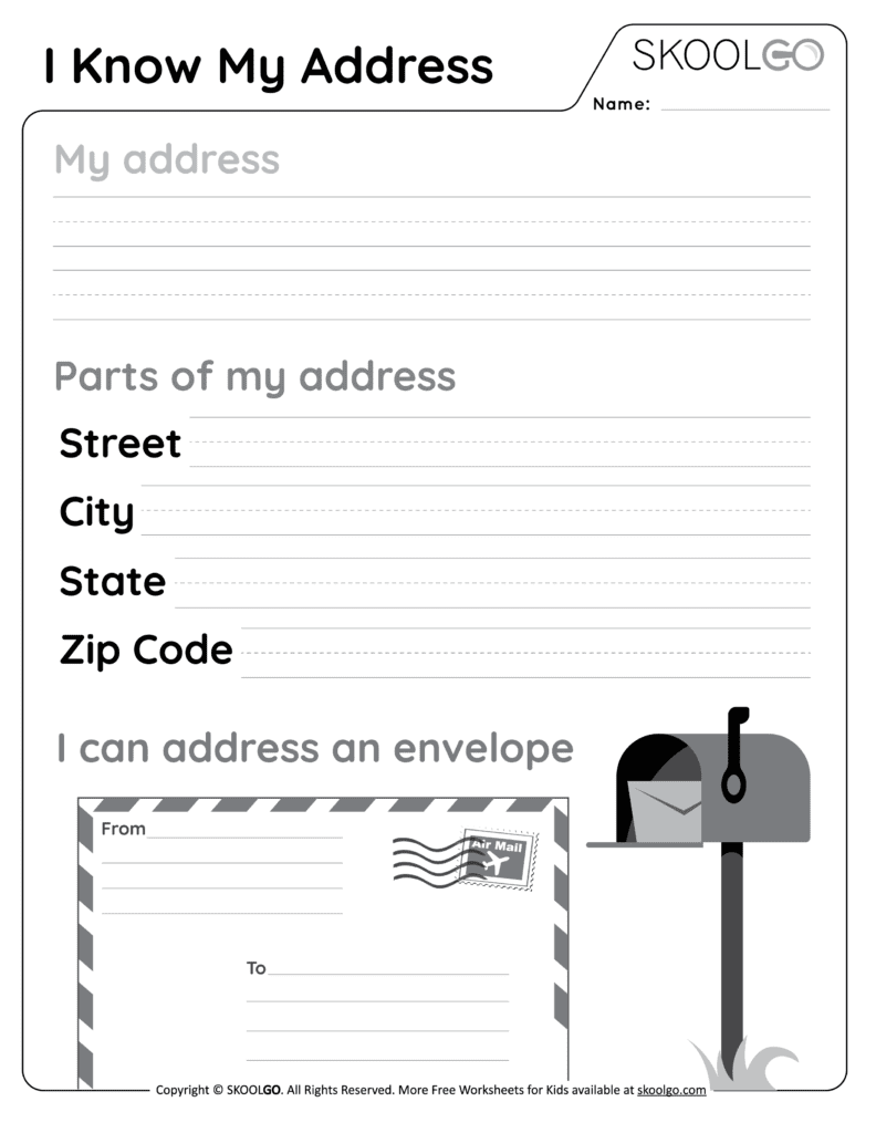 I Know My Address Free Worksheet SKOOLGO I Know My Address Free Worksheet SKOOLGO