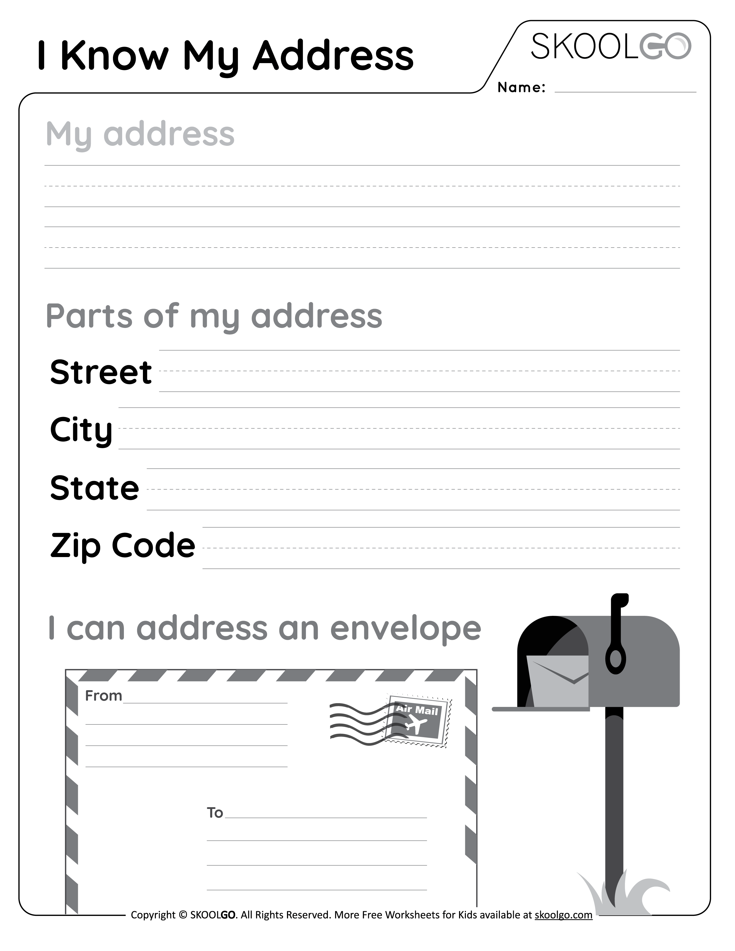 I Know My Address Free Worksheet SKOOLGO I Know My Address Free Worksheet SKOOLGO