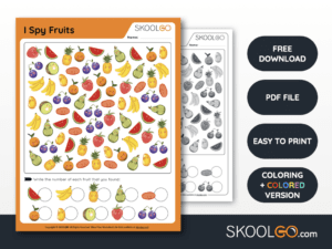 I Spy Fruits - Free Worksheet - SKOOLGO