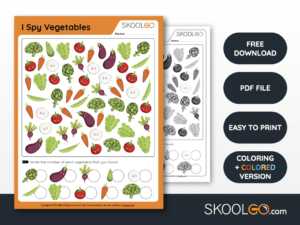 I Spy Vegetables - Free Worksheet - SKOOLGO