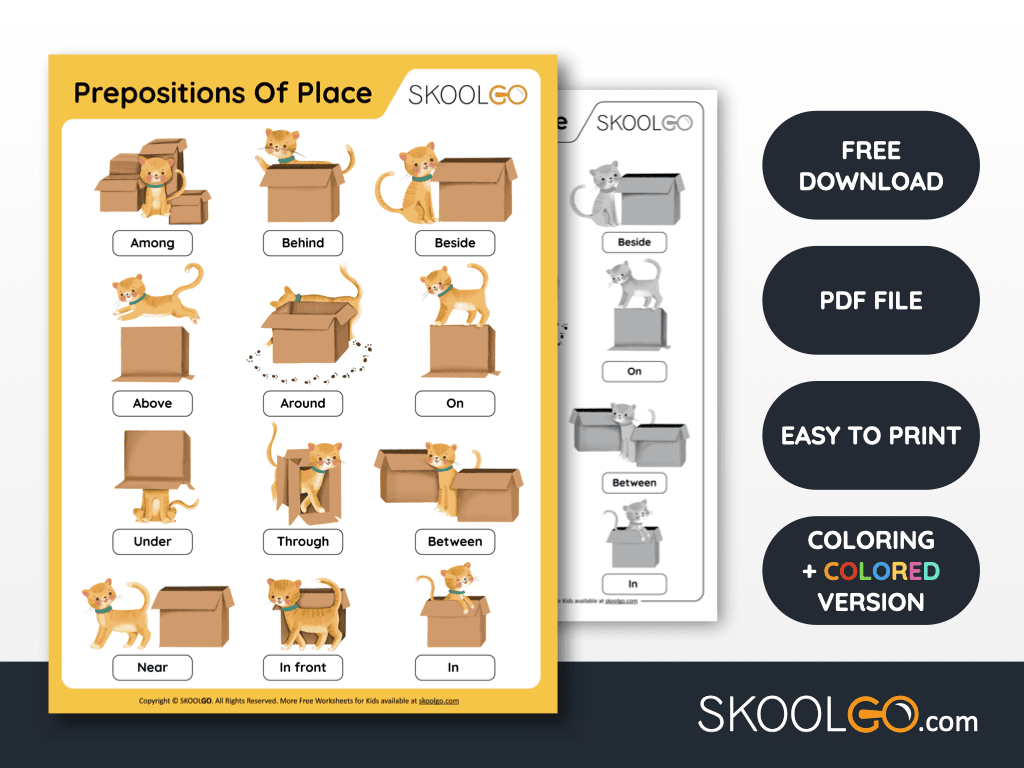 Prepositions Of Place Free Worksheet SKOOLGO