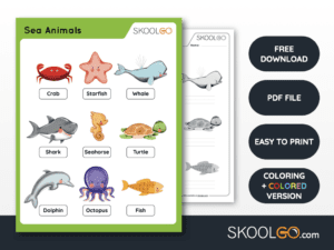 Sea Animals - Free Worksheet - SKOOLGO