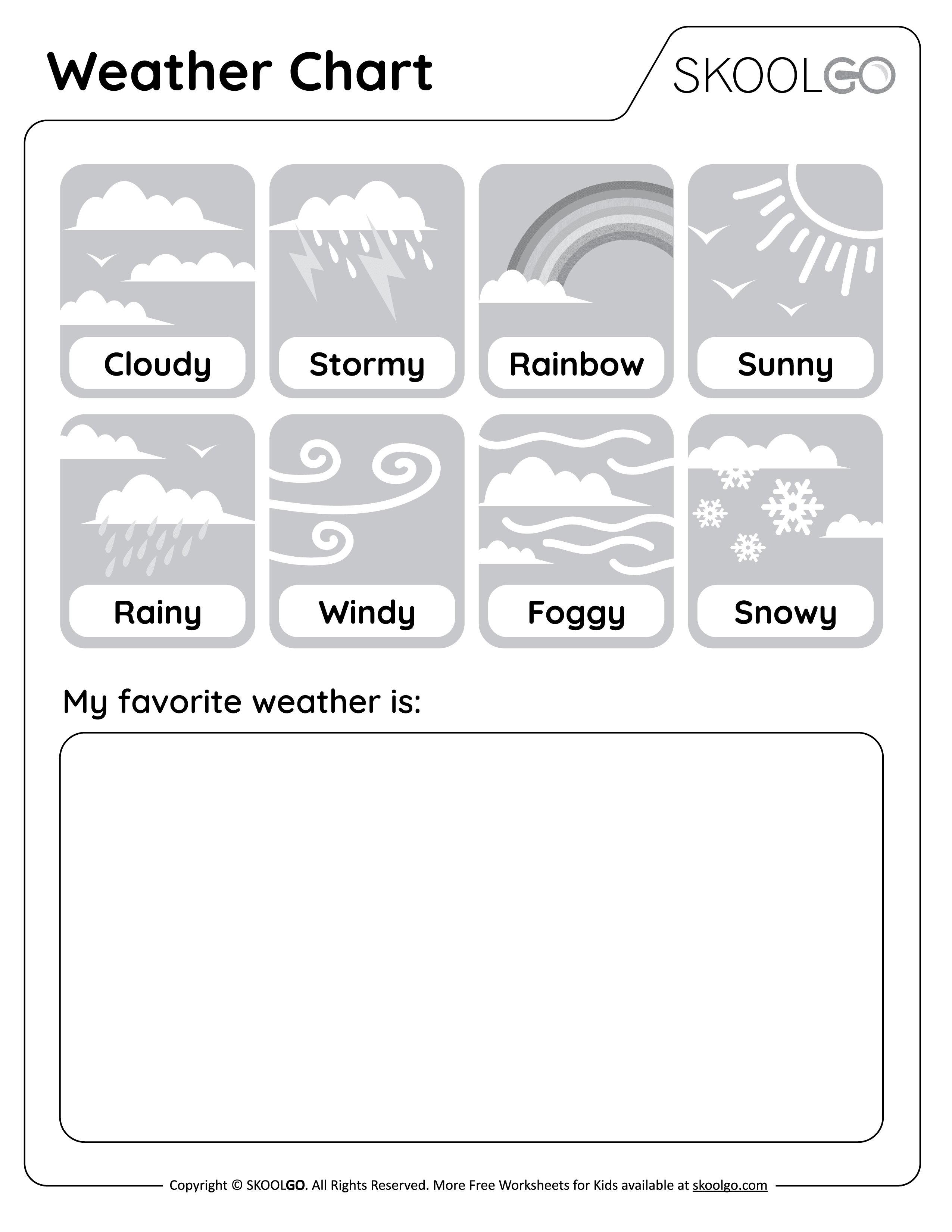 Weather Chart Free Worksheet SKOOLGO Weather Chart Free Worksheet SKOOLGO