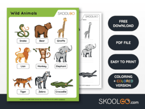 Wild Animals - Free Worksheet - SKOOLGO