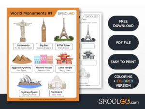 World Monuments 1 - Free Worksheet - SKOOLGO
