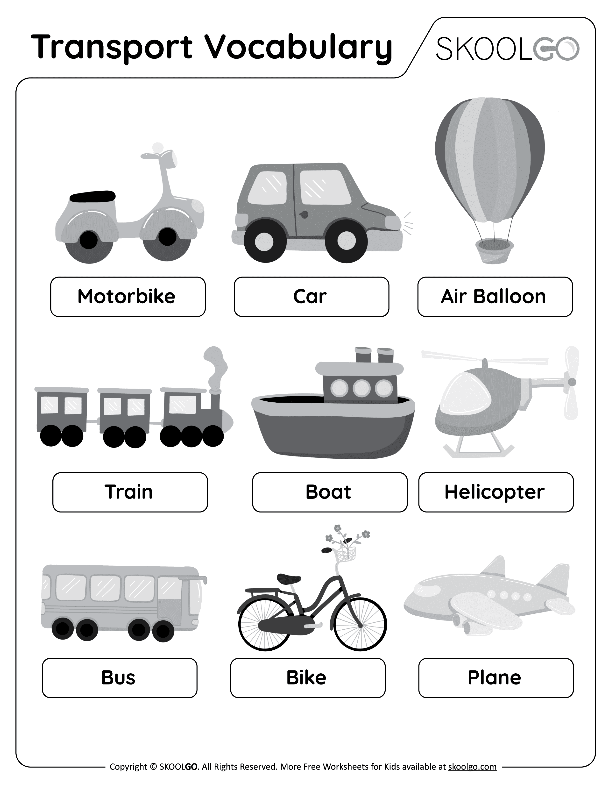 Snow Listening Worksheet Means Of Transport