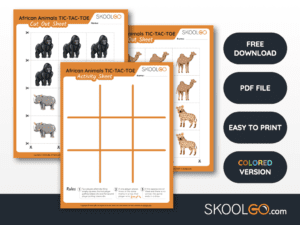 African Animals Tic-Tac-Toe - Free Game for kids - SKOOLGO