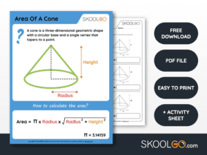 Area of a Cone - Free worksheet for kids - SKOOLGO
