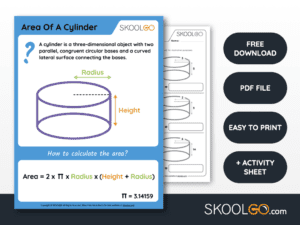 Area of a Cylinder - Free Worksheet for Kids - SKOOLGO