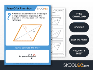 Area of a Rhombus - Free Worksheet for Kids - SKOOLGO