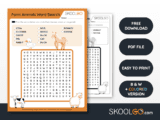 Farm Animals Word Search - Free Game for kids - SKOOLGO